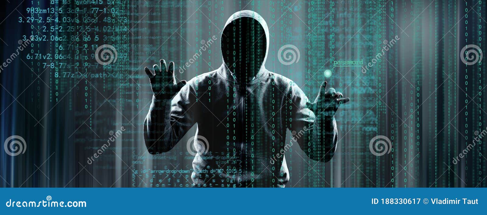 Anonymous Internet Hacker in Front of Computer. Web Crime Concept Stock ...