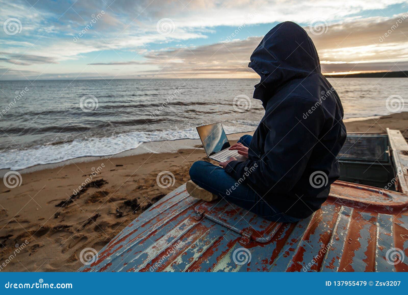 Anonymous in the Internet. Single Programmer or Hacker Working on the ...