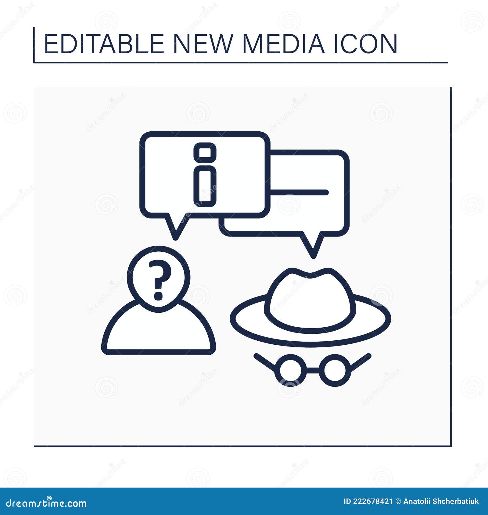 Anonymous line icon stock vector. Illustration of world - 222678421