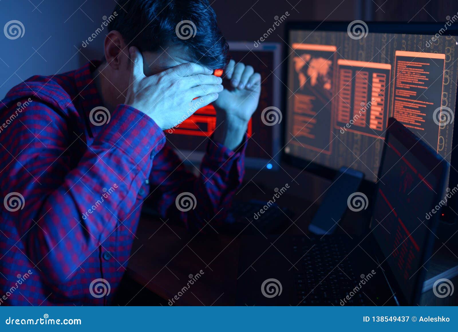 Anonymous Man Covers His Head Using A Torn Cardboard Sheet, Like A Mask ...