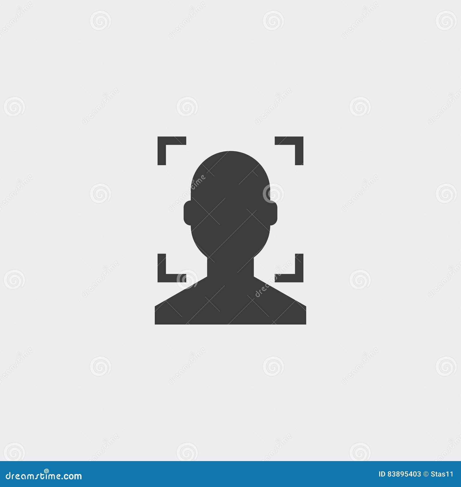 Anonymous Male Icon in a Flat Design in Black Color. Vector ...