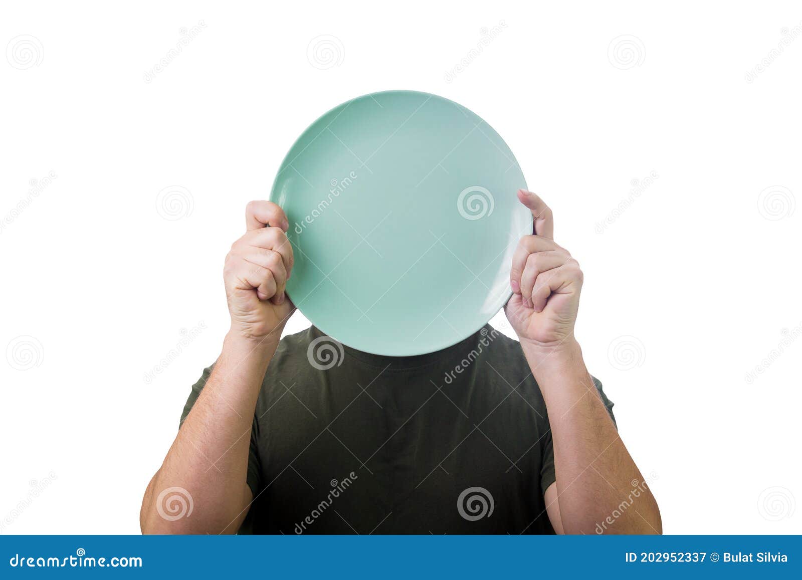 Anonymous Man Hiding His Identity, Covering Face Using an Empty Dish ...