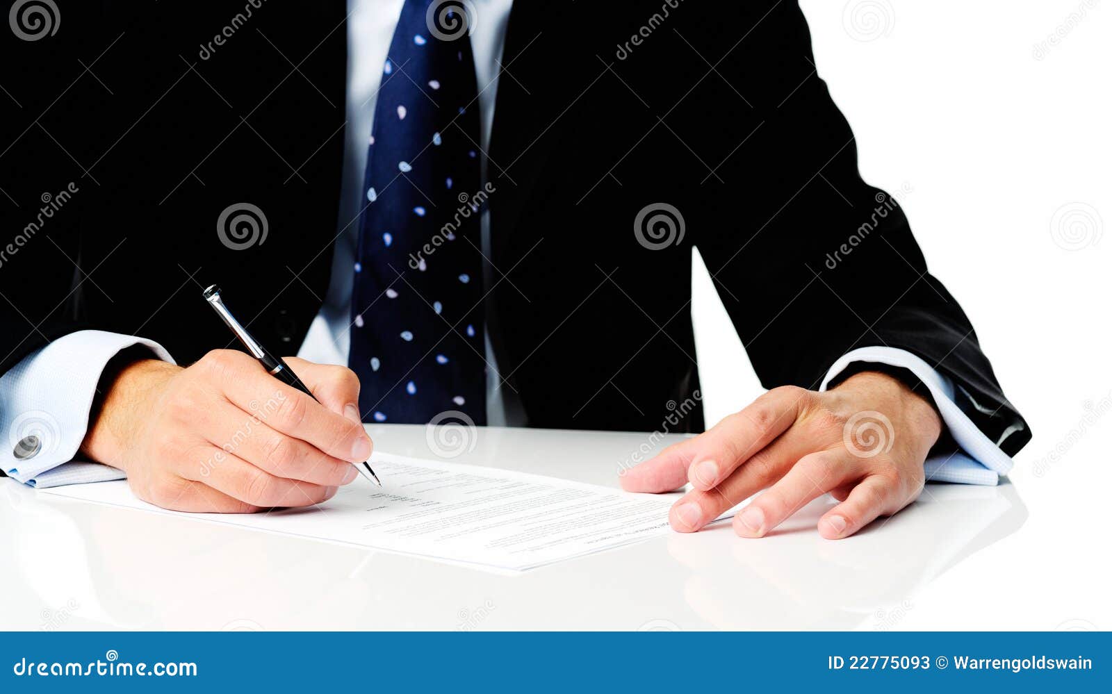 Anonymous Man in Suit Signing a Contract Stock Image - Image of ...