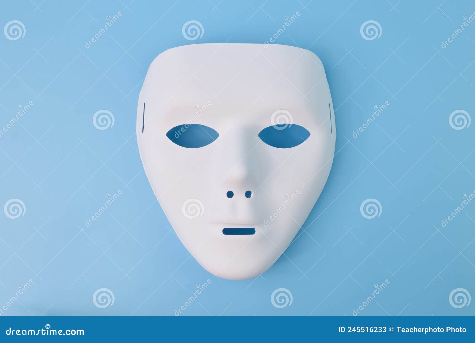 Anonymous Mask Isolated on a Blue Background Stock Image - Image of ...