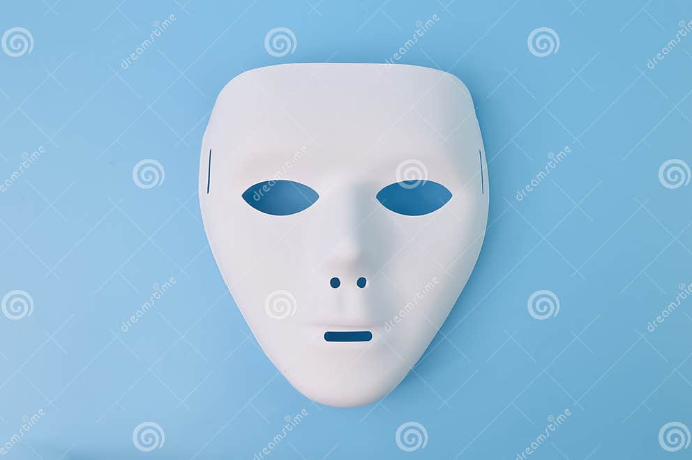 Anonymous Mask Isolated on a Blue Background Stock Image - Image of ...