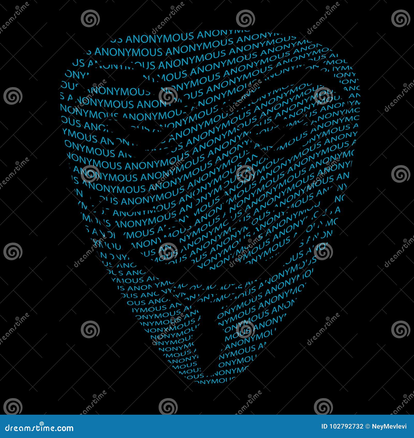 Anonymous mask typography editorial photography. Illustration of gray ...