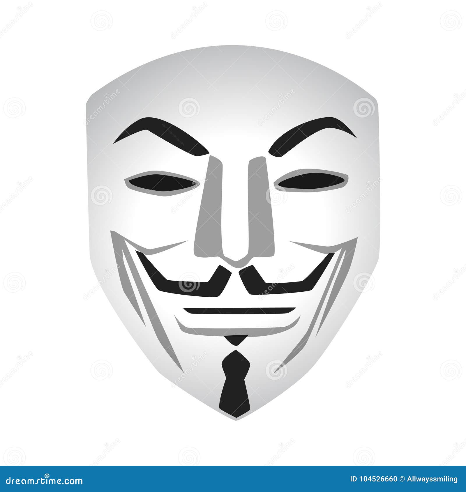 Anonymous Mask Vector Illustration on White Background Editorial Image ...