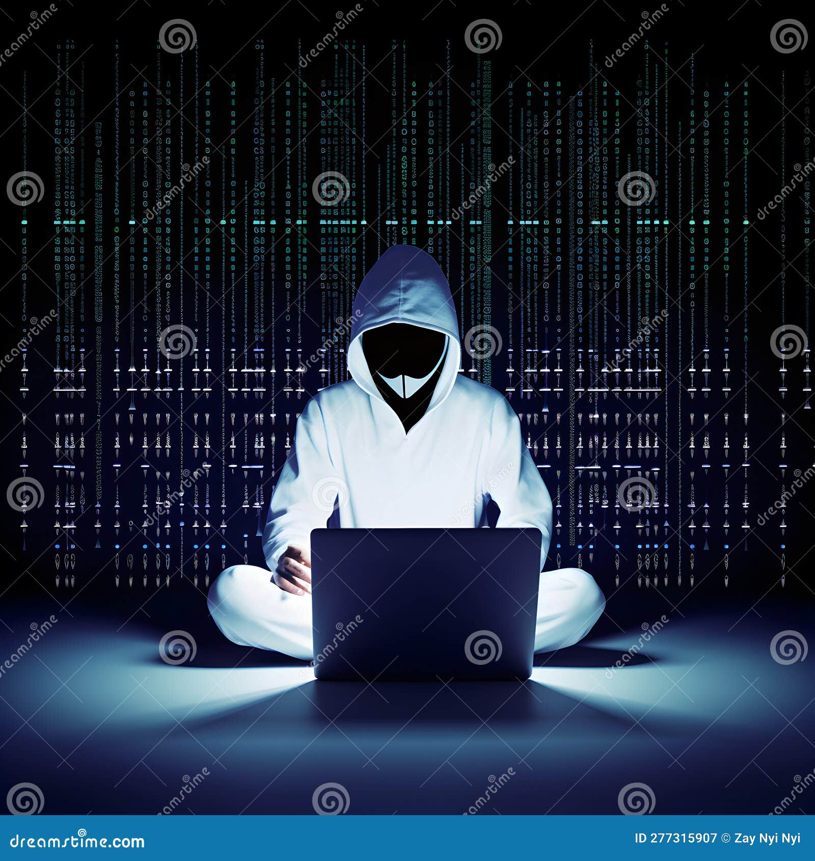 Modernized Hacker with Hoodie. Concept of Dark Web, Cybercrime ...
