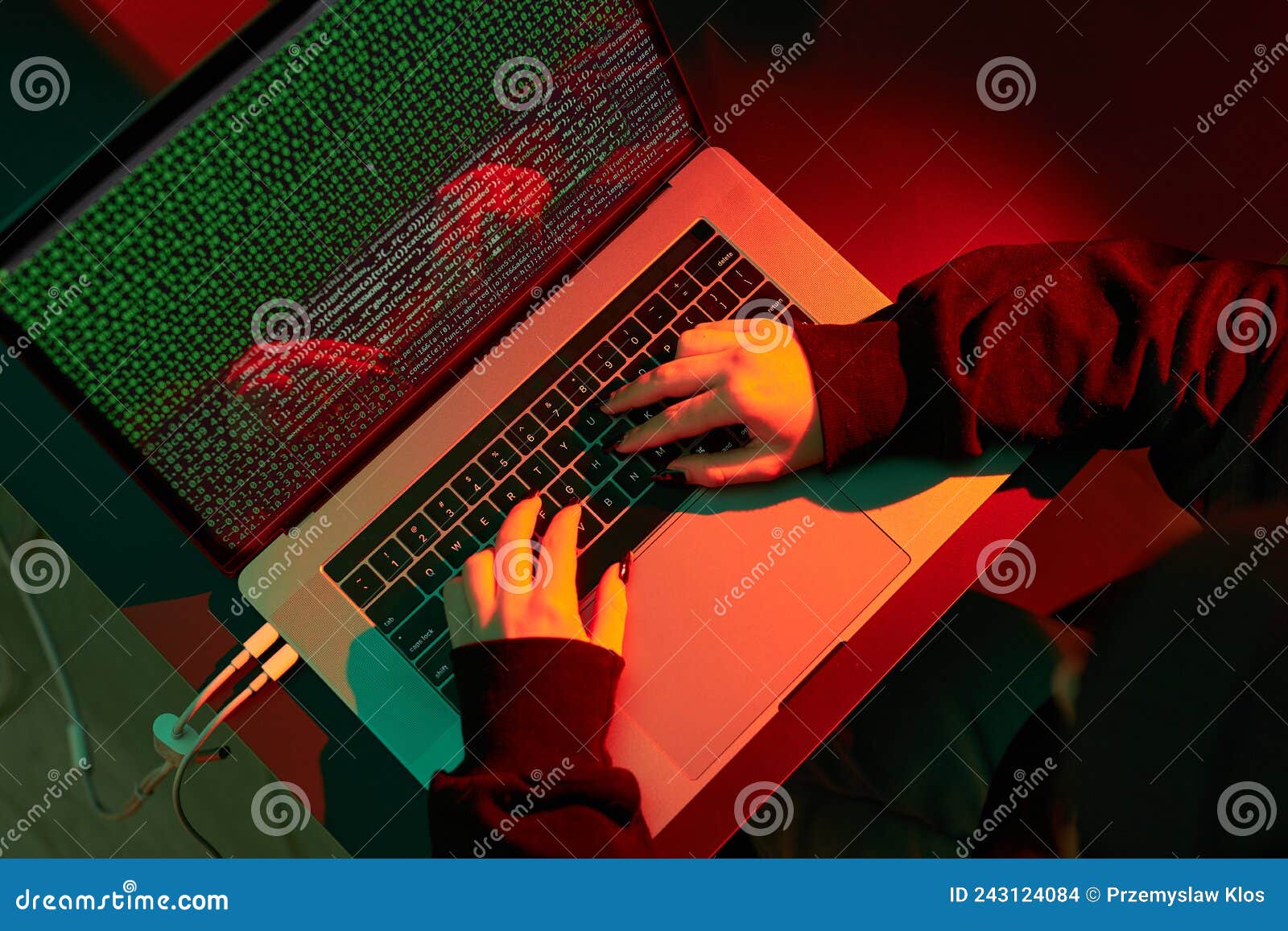 Anonymous People Using Computer And Programming To Break Code Cyber