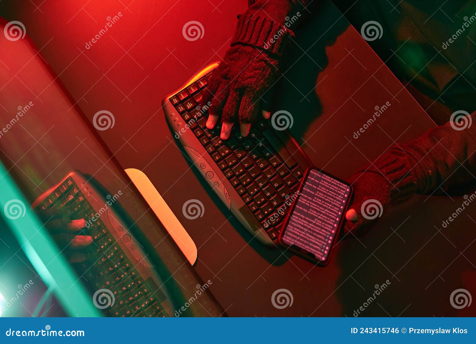 Anonymous People Using Computer And Programming To Break Code Cyber