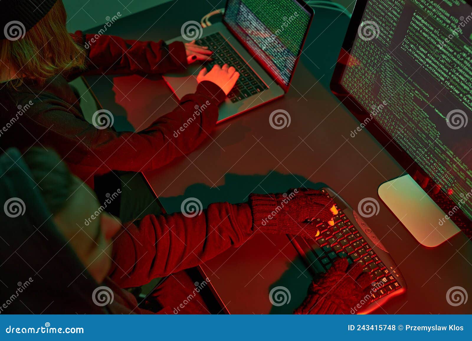 Anonymous People Using Computer and Programming To Break Code. Cyber ...