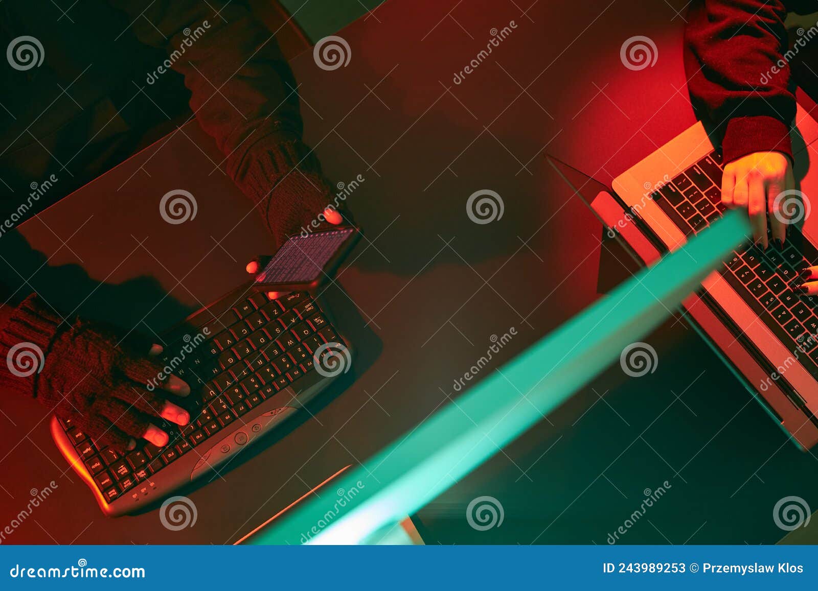 Anonymous People Using Computer And Programming To Break Code Cyber