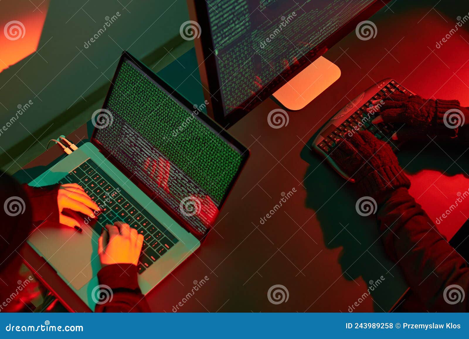 Anonymous People Using Computer and Programming To Break Code. Cyber ...