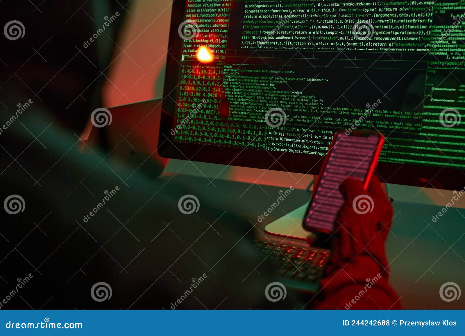 Anonymous People Using Computer And Programming To Break Code Cyber Security Threat Internet