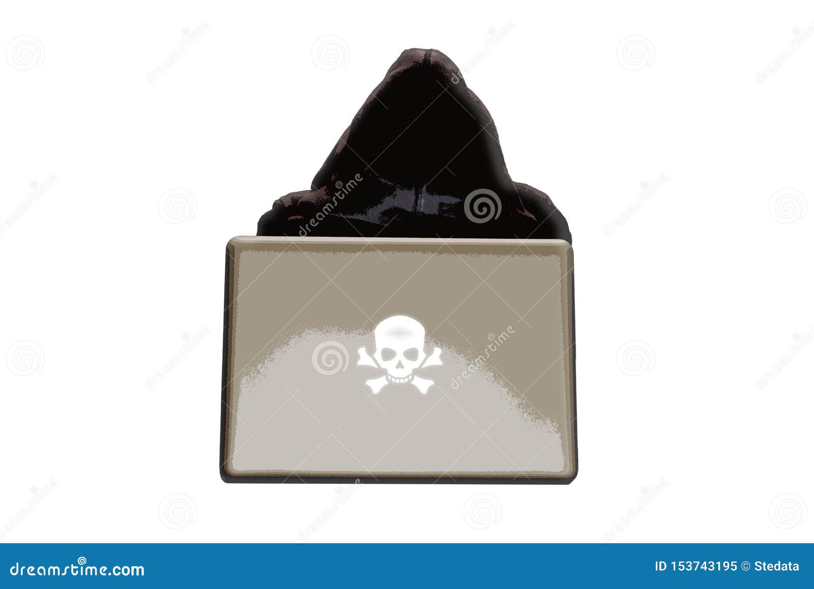 Anonymous Person Behind Laptop with White Background Stock Image ...