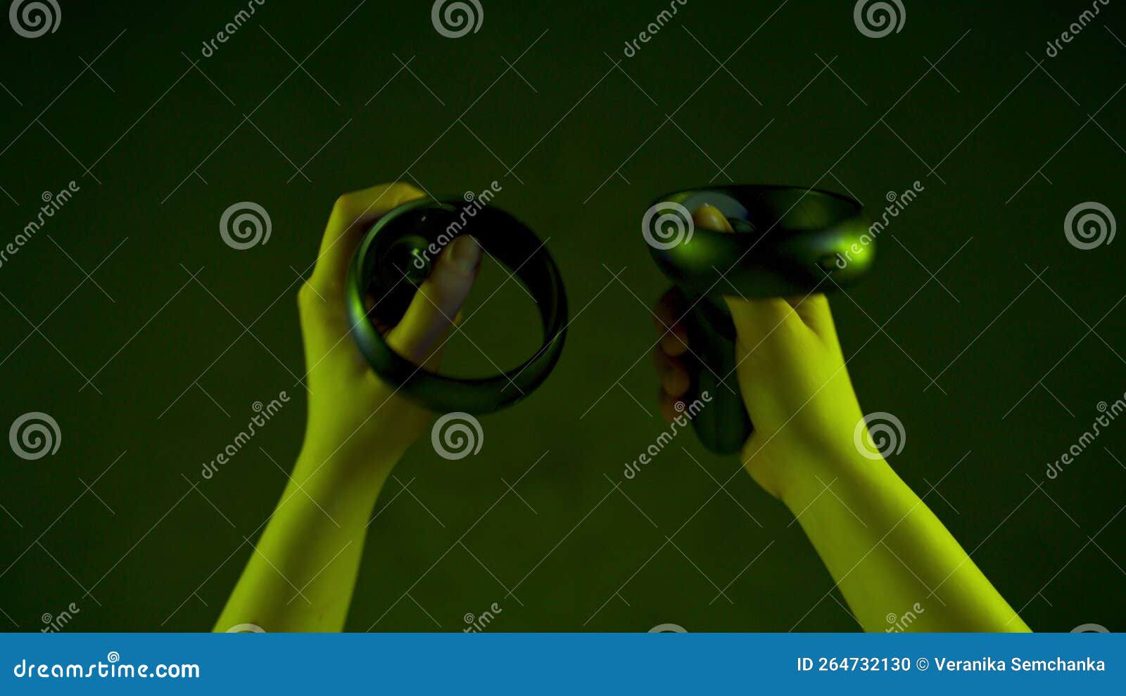 Anonymous Player Joysticks Augmented Reality. Person Controllers ...