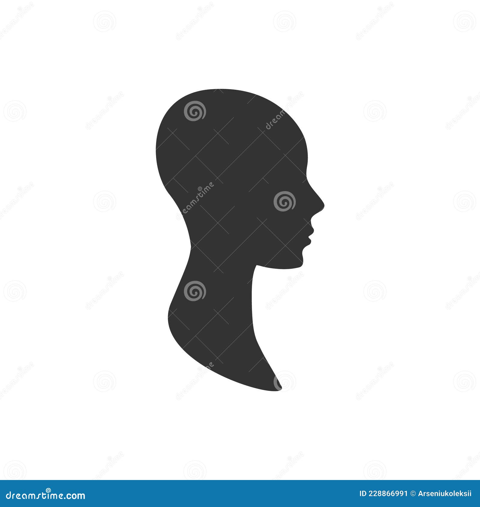 Anonymous Profile Avatar of a Side View Female Face. Stock Vector ...