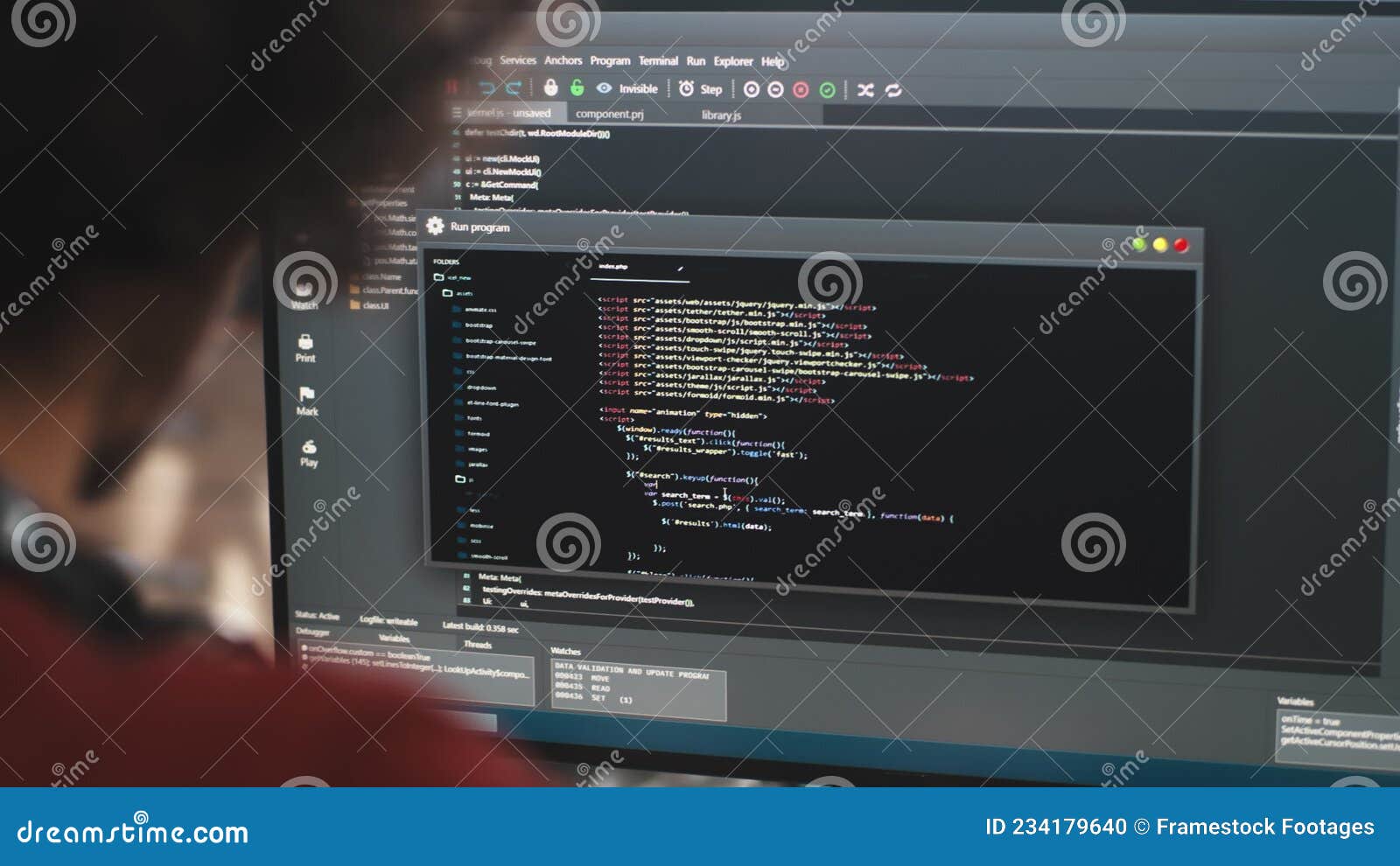 Anonymous Programmer Using Computer for Work Stock Footage - Video of ...