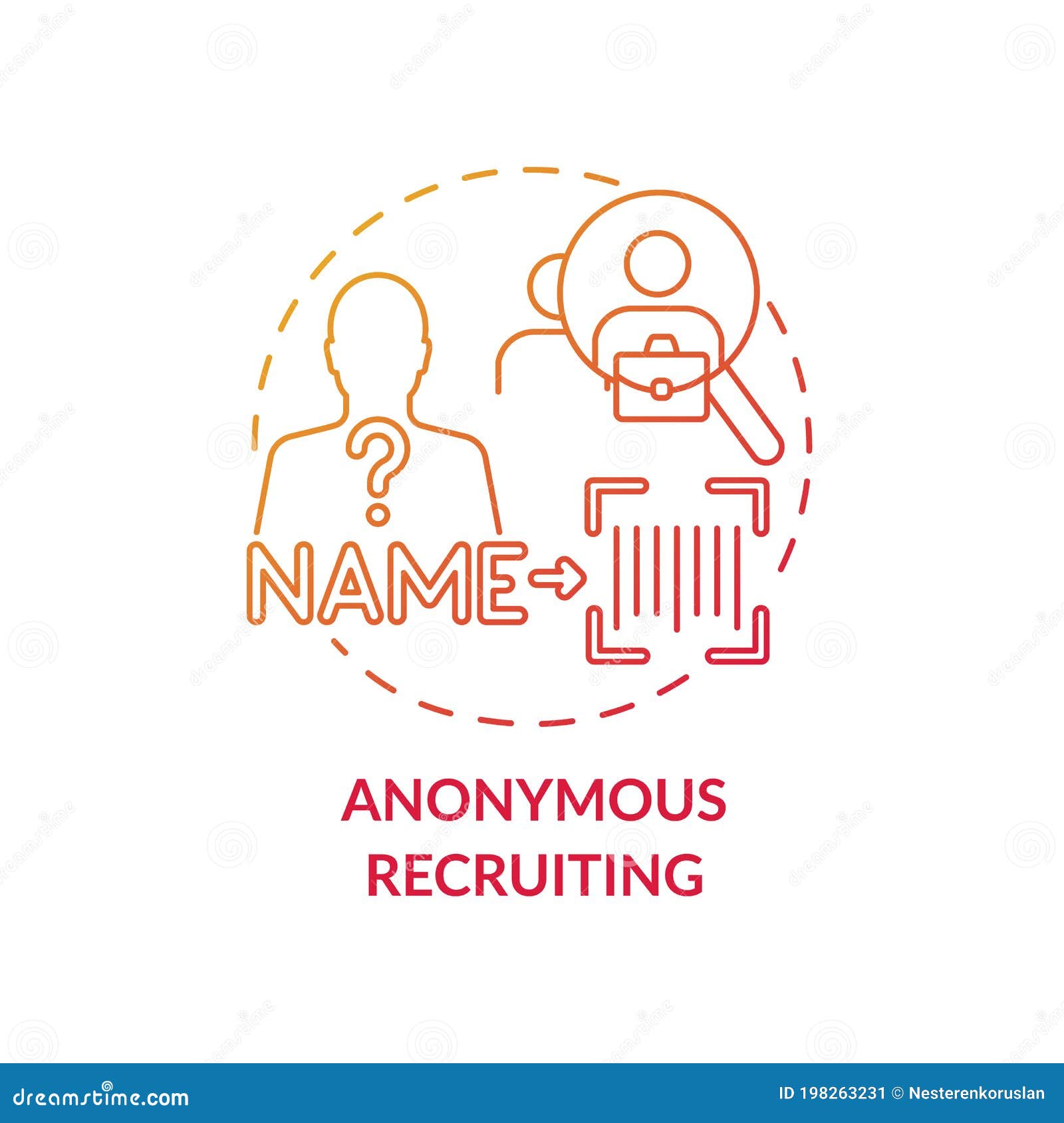 Anonymous Recruiting Concept Icon Stock Vector - Illustration of ...