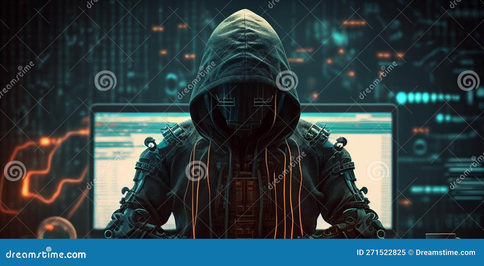 Anonymous Robot Hacker Concept Of Hacking Cybersecurity Cybercrime Cyberattack Etc Stock