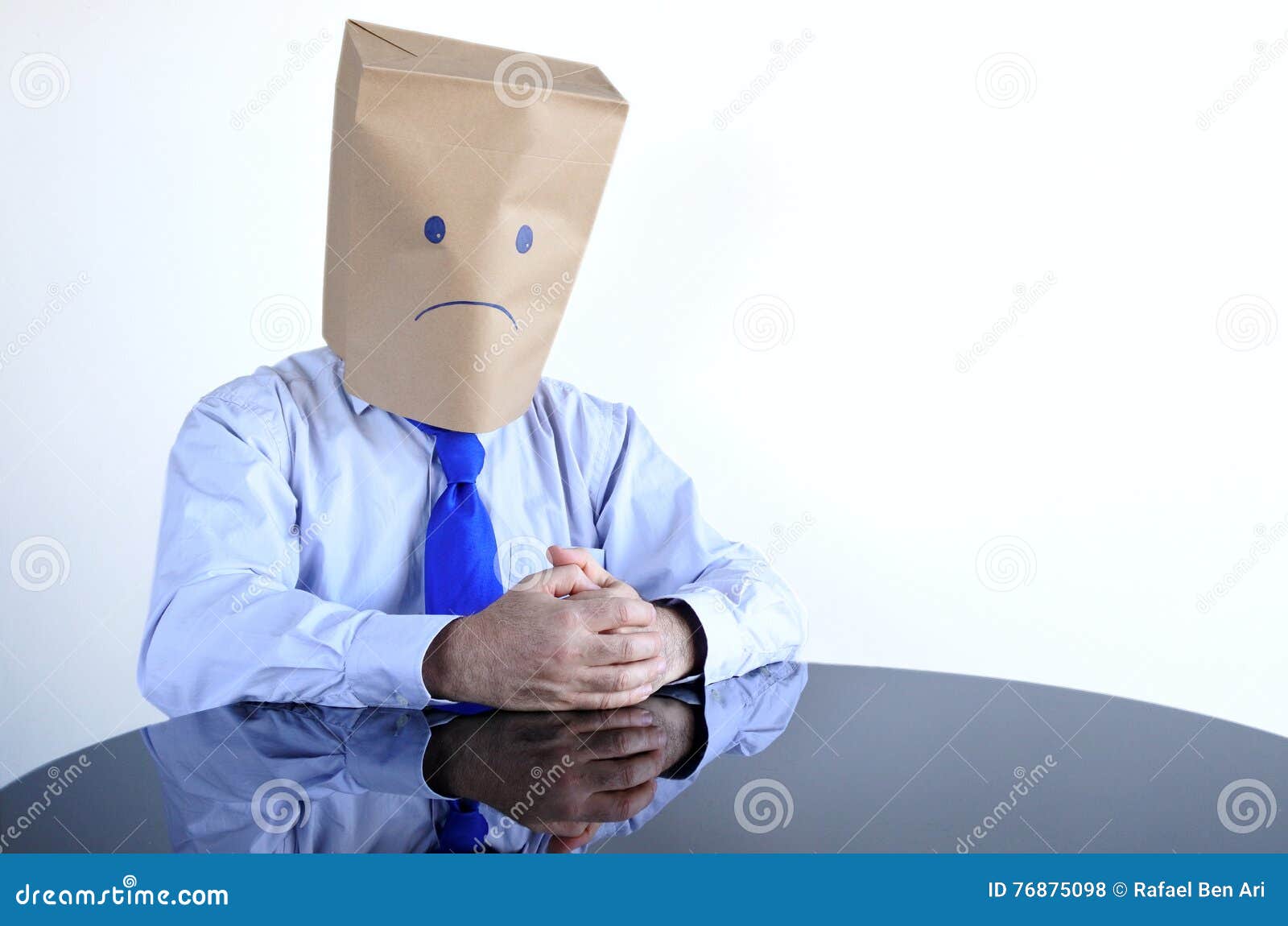 Anonymous Sad Man Sit at the Table Alone Stock Photo - Image of ...