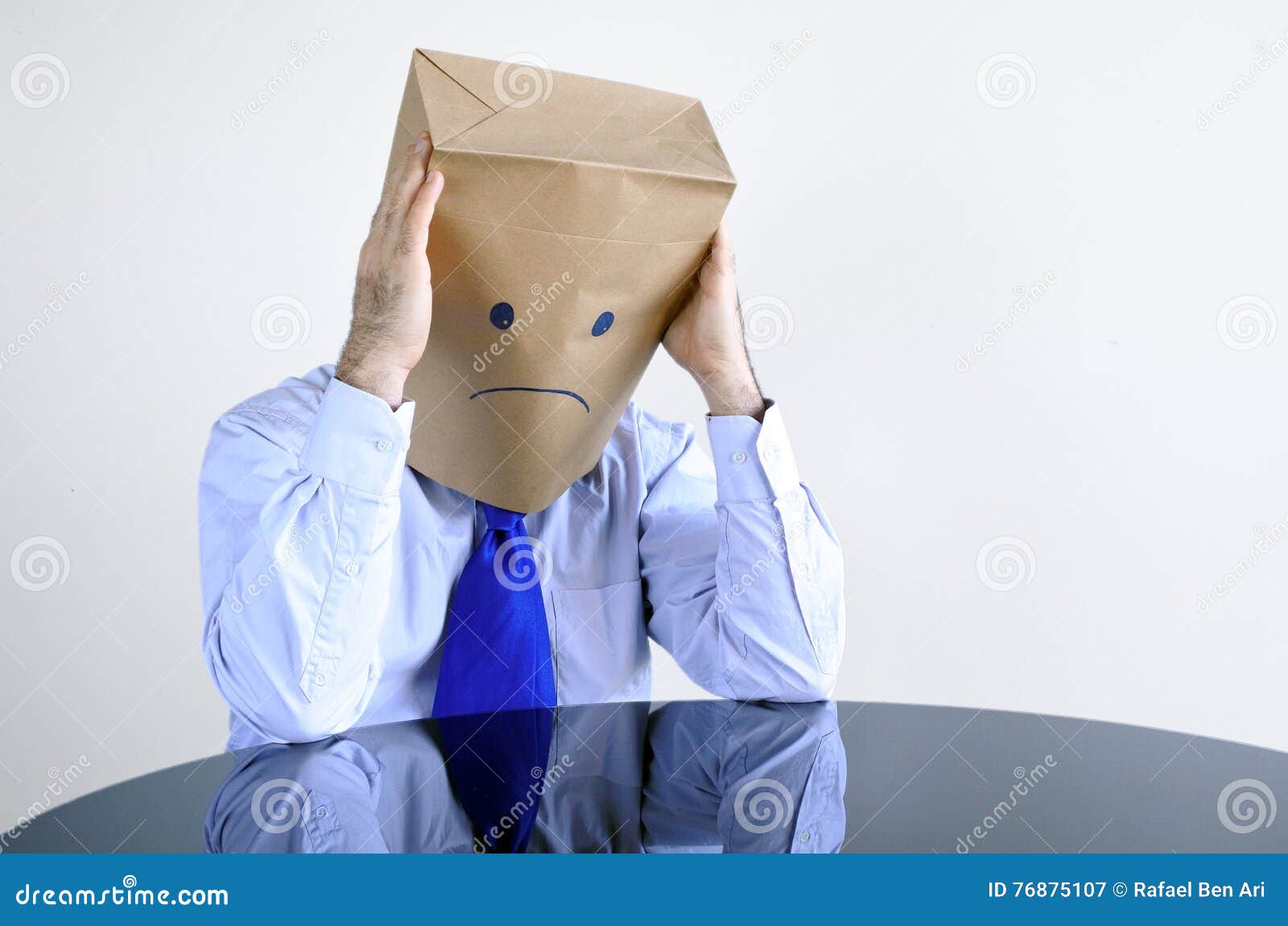 Anonymous Sad Man Sit at the Table Alone Stock Image - Image of ...