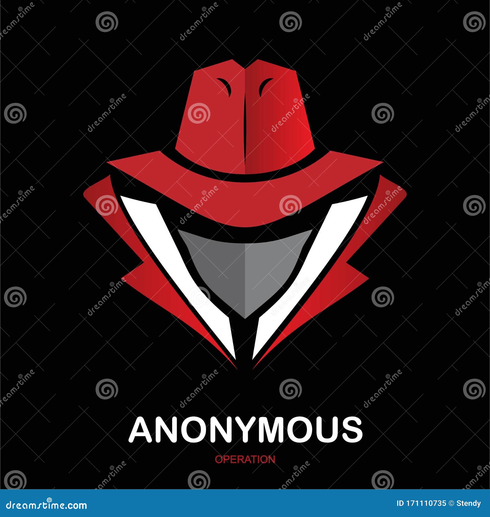 Anonymous, Silent Operation, Hacker, Anti Hacker Stock Vector ...