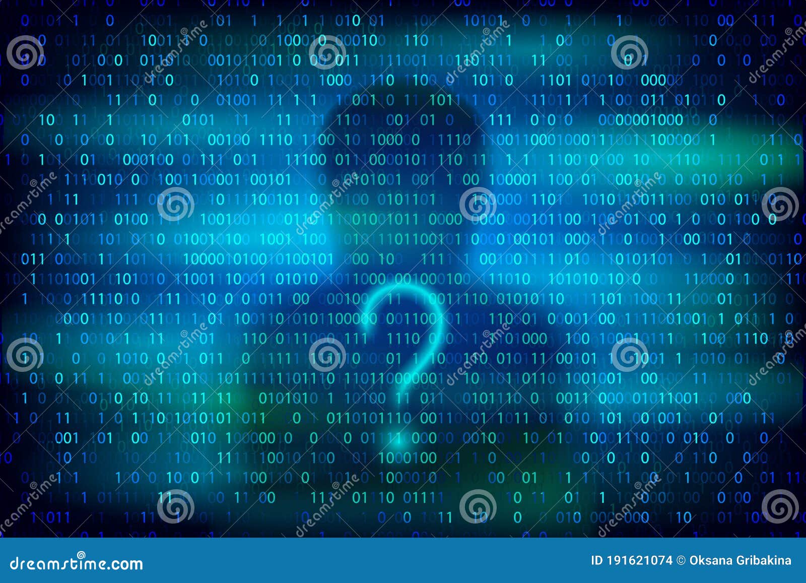 Anonymous Silhouette with Question Symbol on the Blue Background Stock ...