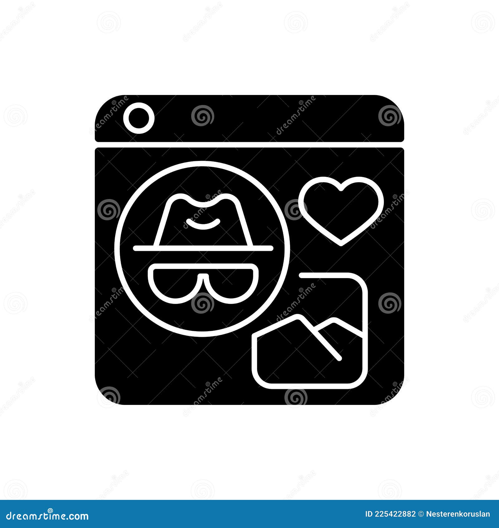 Anonymous Social Media Linear Icon Vector Illustration | CartoonDealer ...