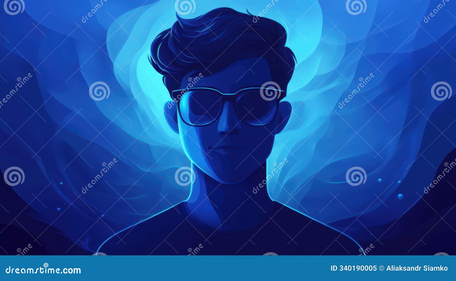 Anonymous User Avatar Profile Illustration with Default Male Icon in ...