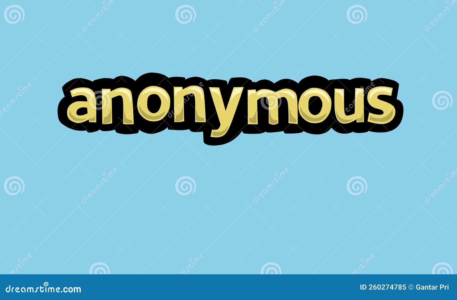 ANONYMOUS Writing Vector Design on a Blue Background Stock Vector ...