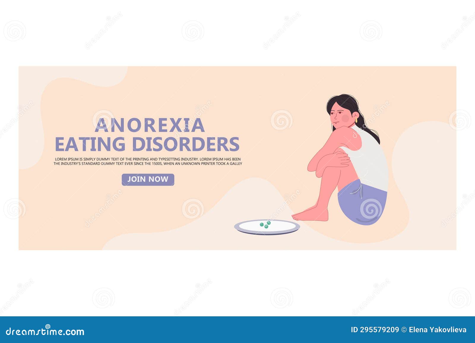 Anorexia Eating Disorder Blank Brochure Layout Design Vector ...