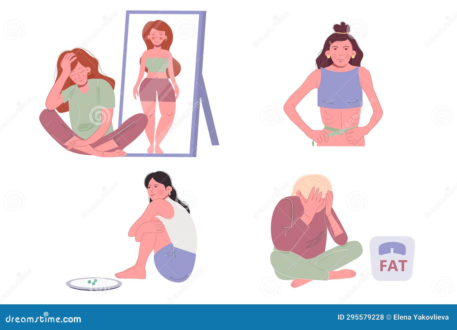 Anorexia Eating Disorder Blank Brochure Layout Design Vector ...