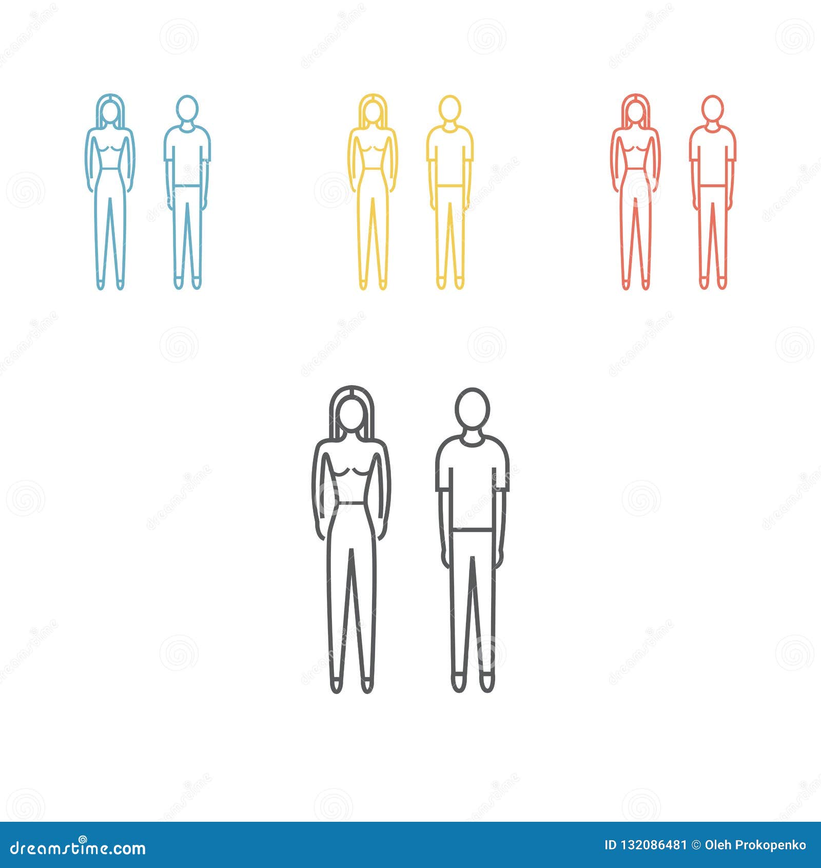 Anorexia Line Icon, Vector Pictogram Of Woman With Eating Disorder ...