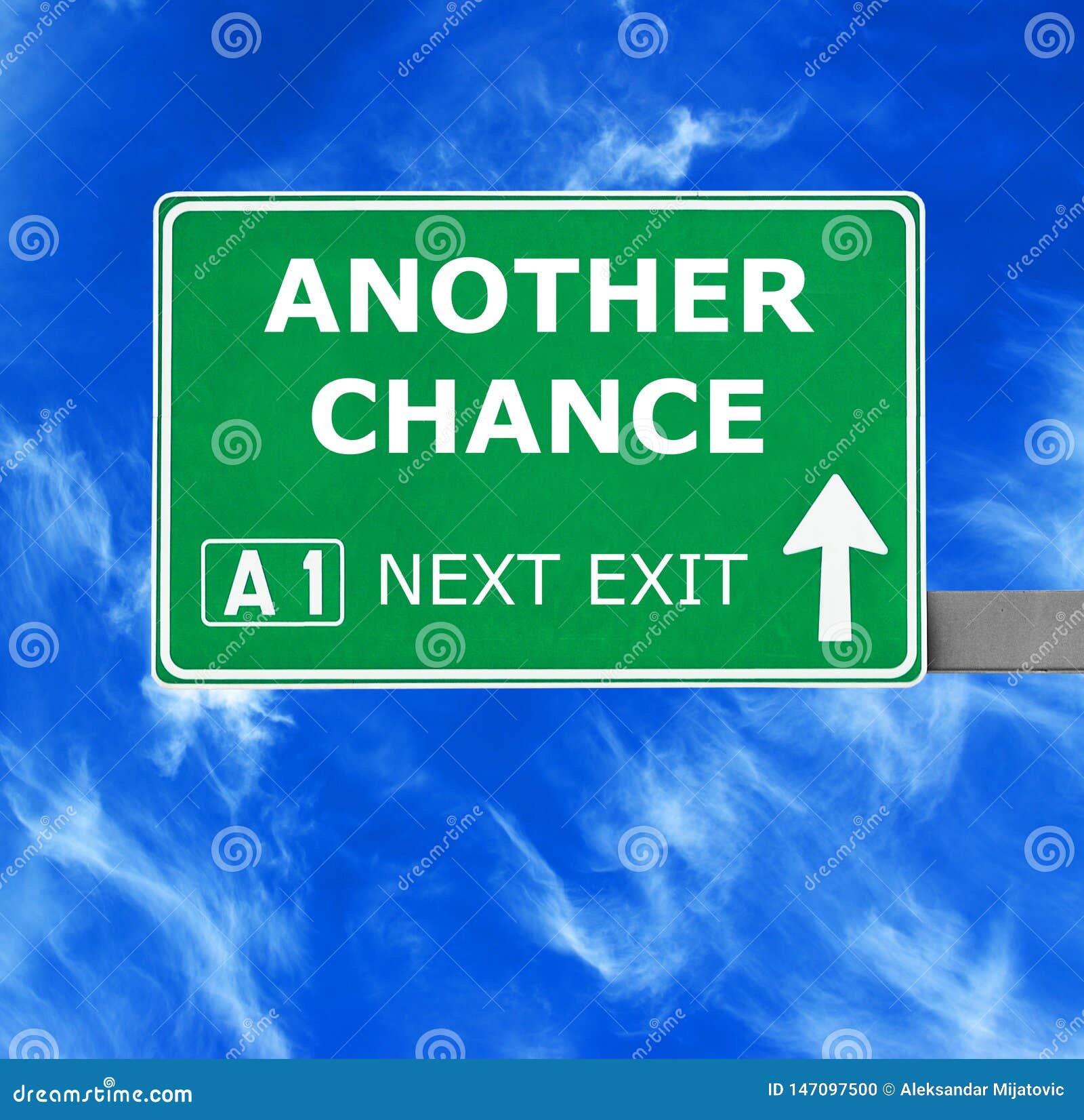 ANOTHER CHANCE Road Sign Against Clear Blue Sky Stock Photo - Image of ...