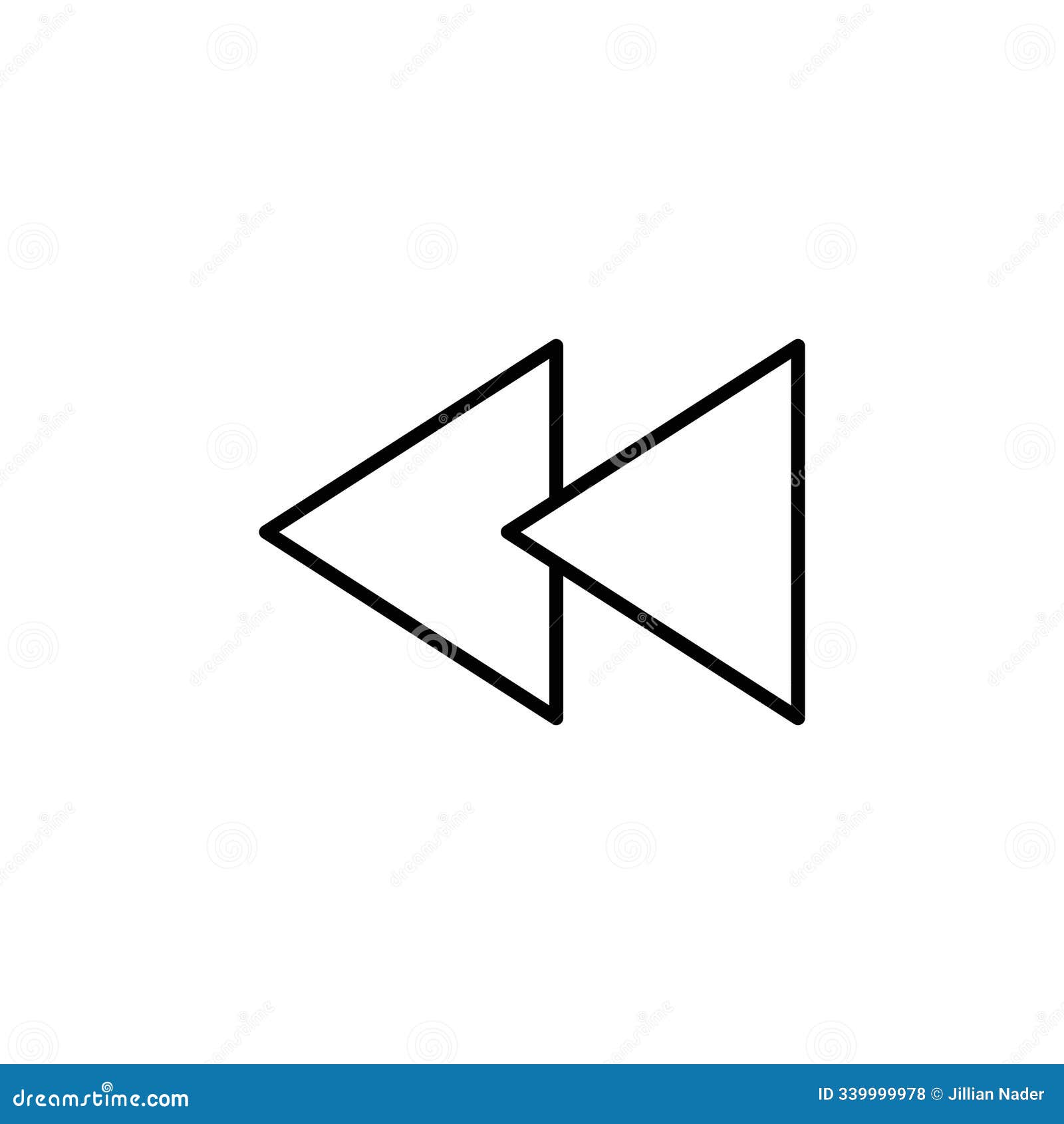 Another Outline of a Rewind Button, Symbolizing the Reverse Action ...