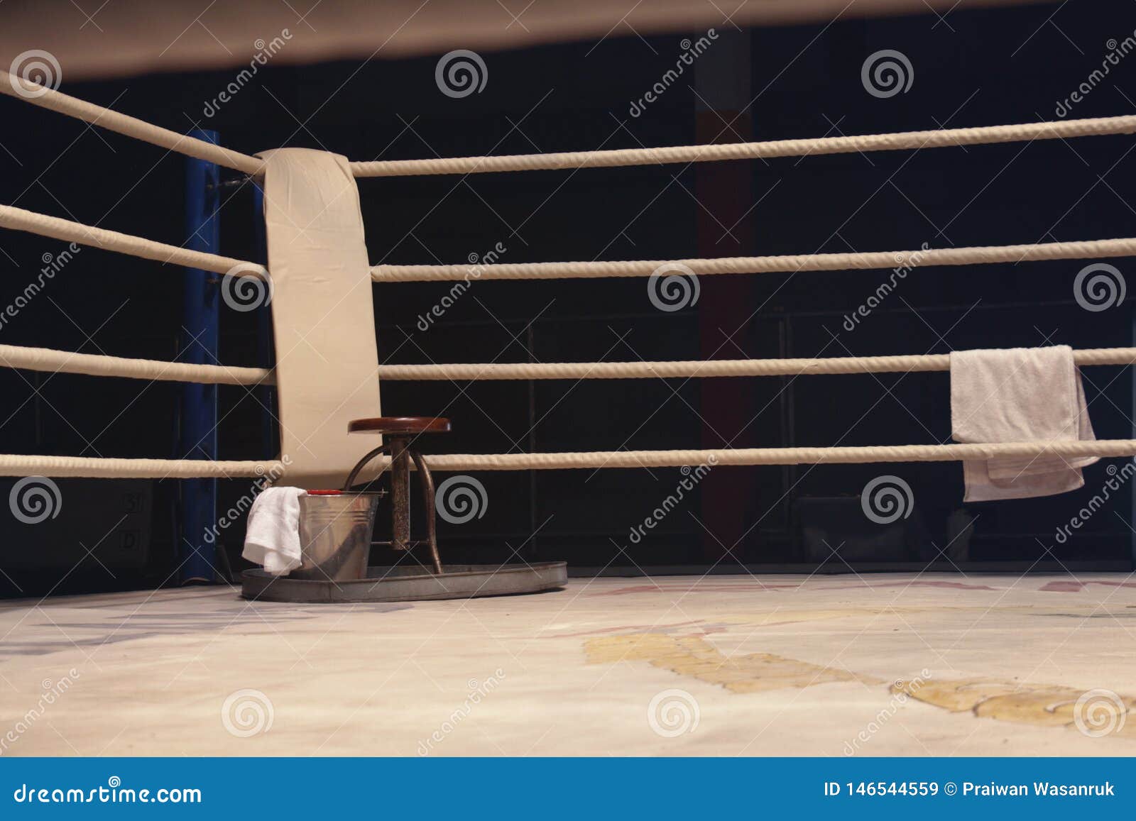 Another View for a Corner of Boxing Ring Stock Image - Image of light ...