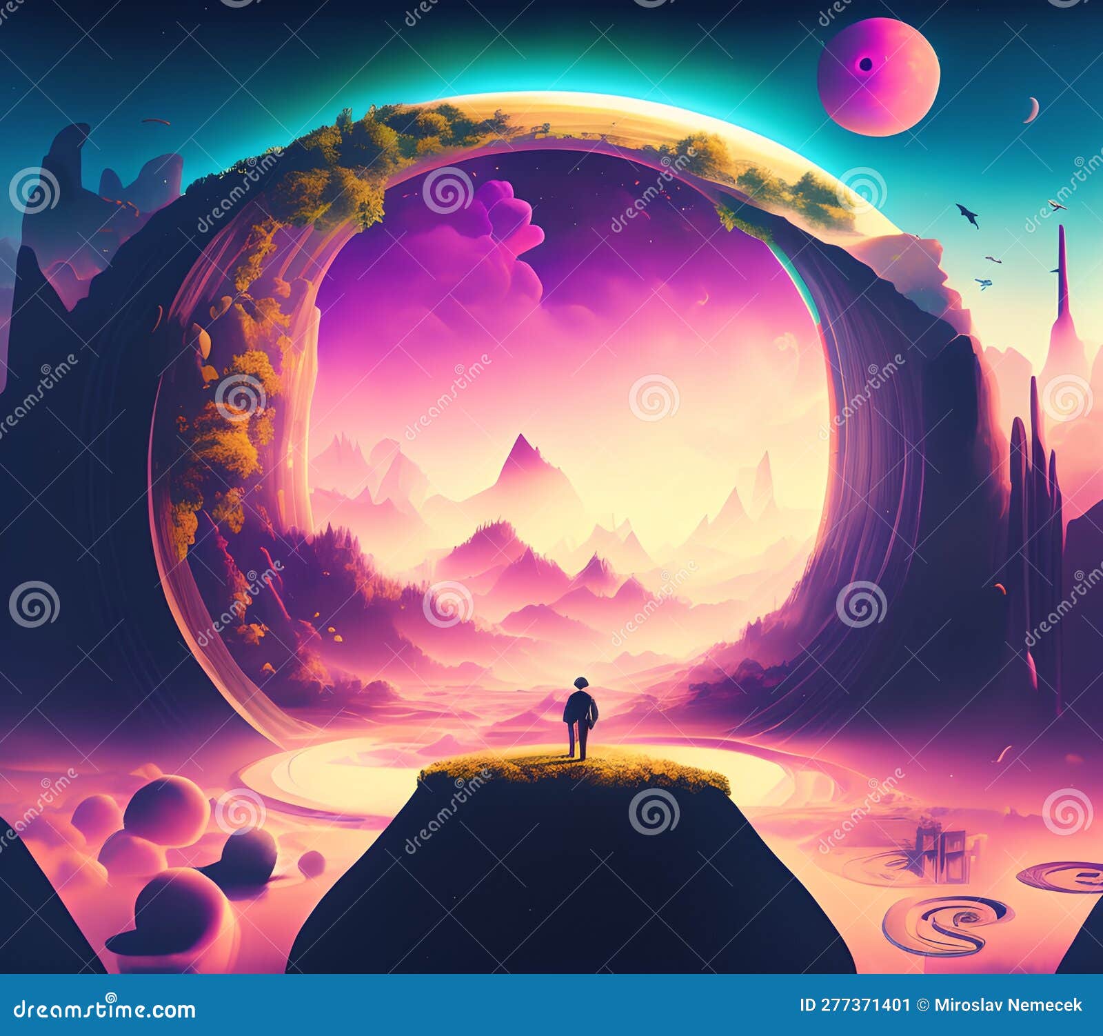 Another World Dimension, Generative AI Illustration Stock Illustration ...