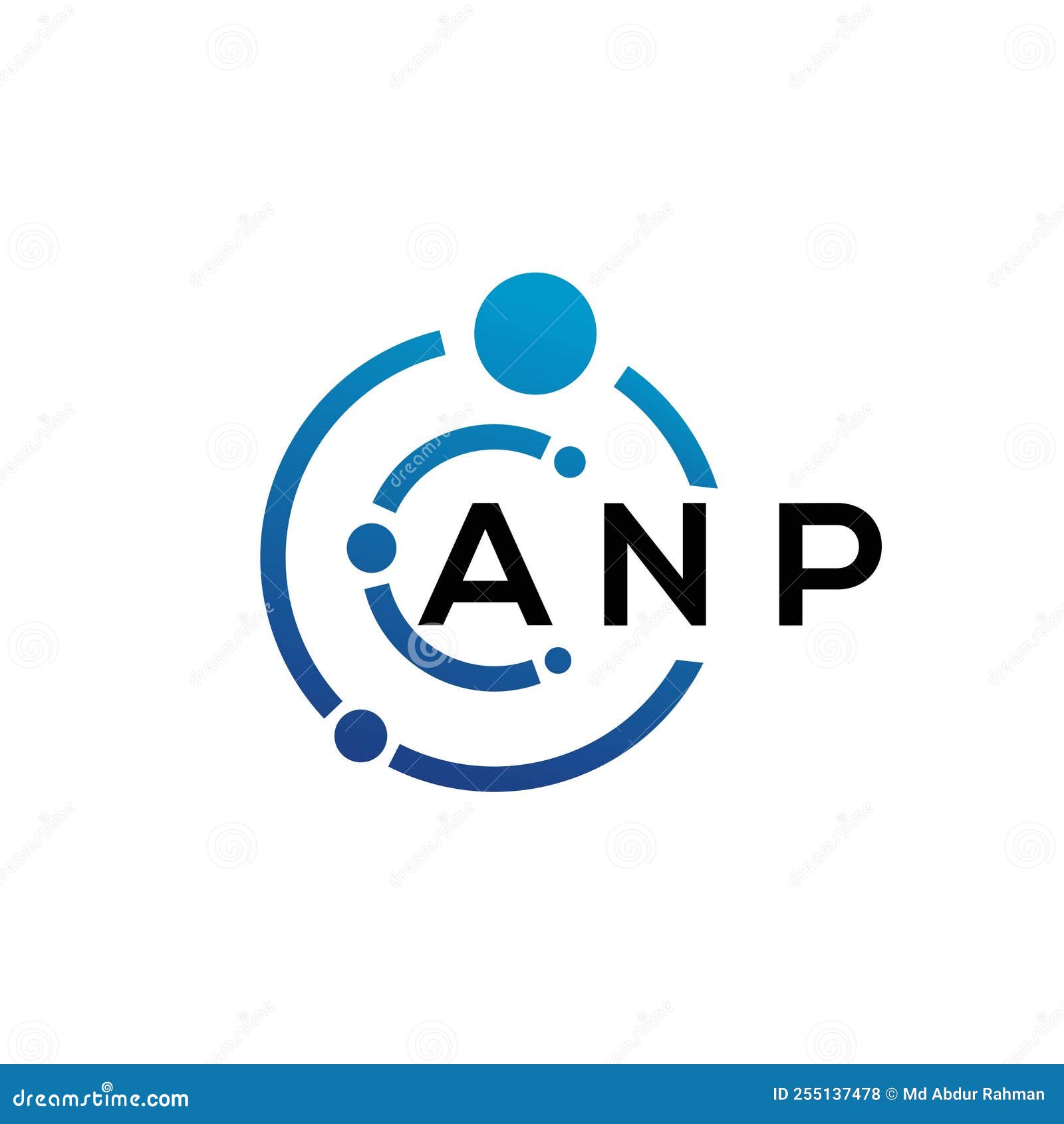 ANP Letter Logo Design on Black Background. ANP Creative Initials ...
