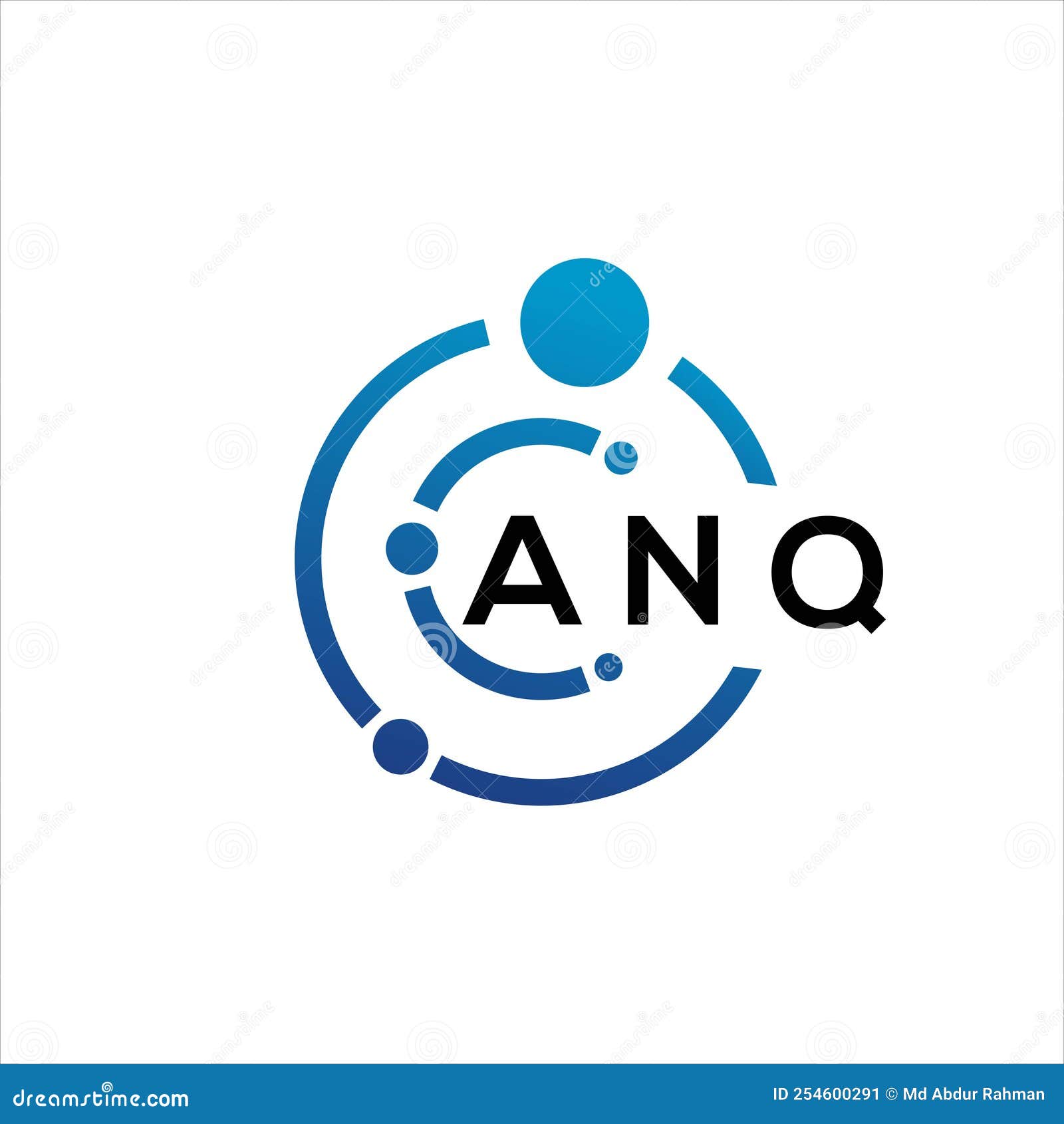 ANQ Letter Logo Design on Black Background. ANQ Creative Initials ...