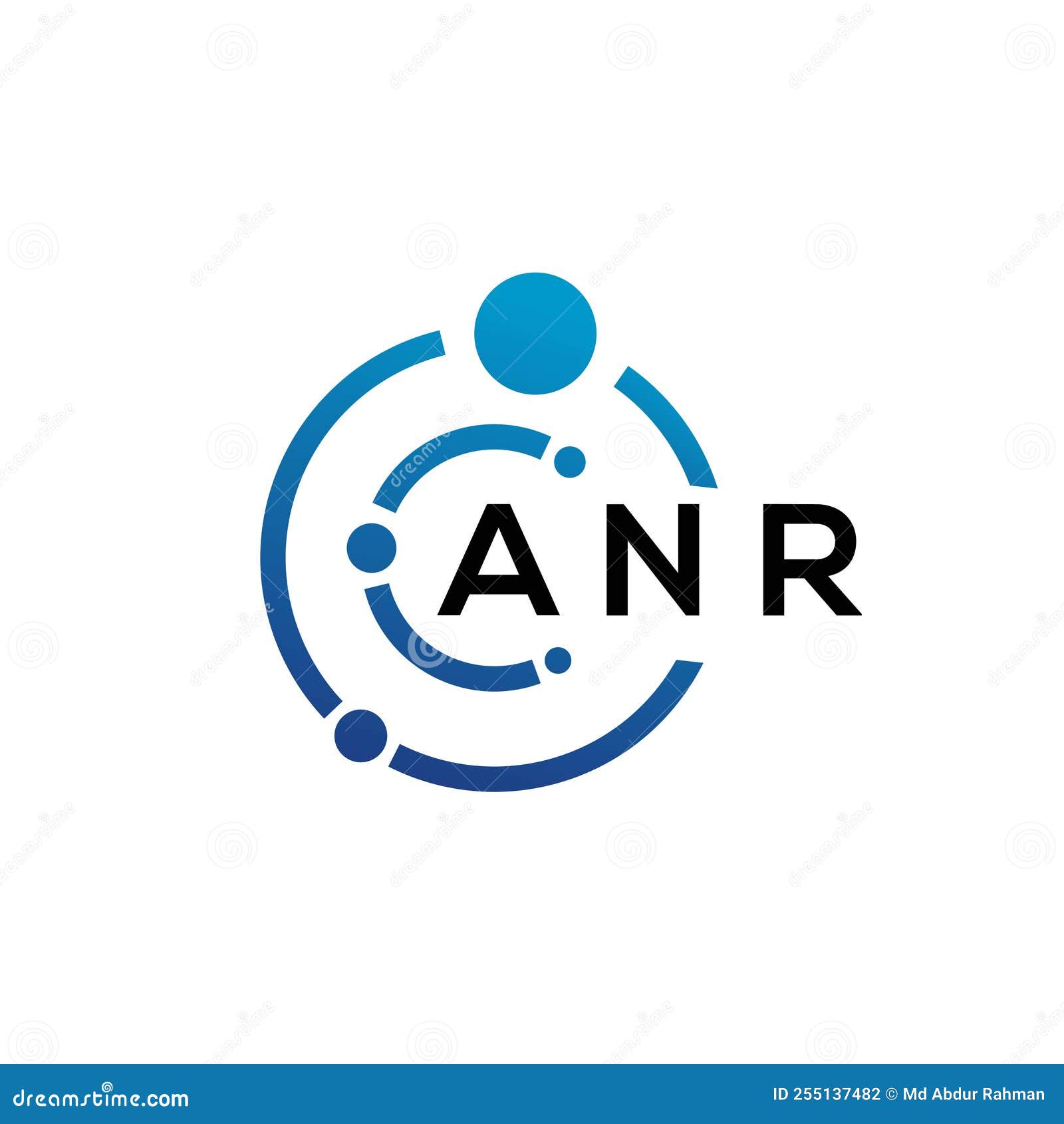 ANR Letter Logo Design on Black Background. ANR Creative Initials ...