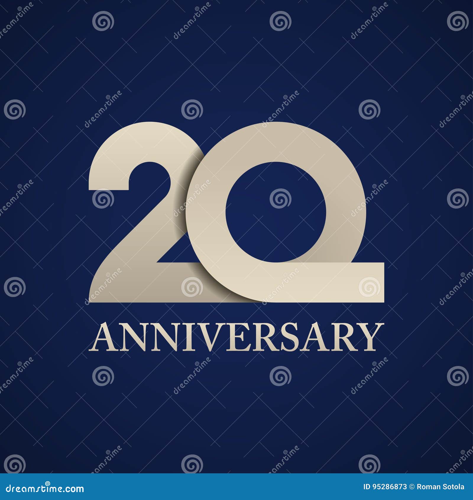 20 Ans D'anniversaire De Nombre De Papier Illustration de Vecteur ...