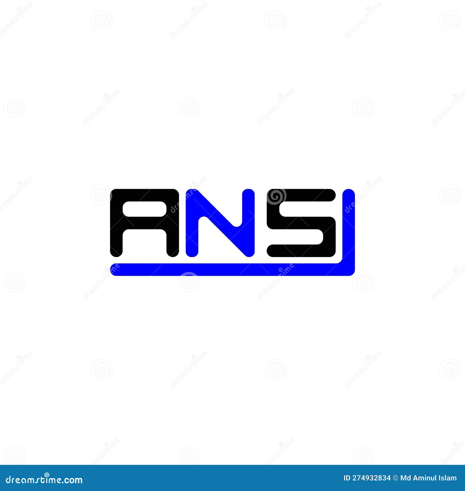 ANS Letter Logo Creative Design with Vector Graphic, Stock Vector ...