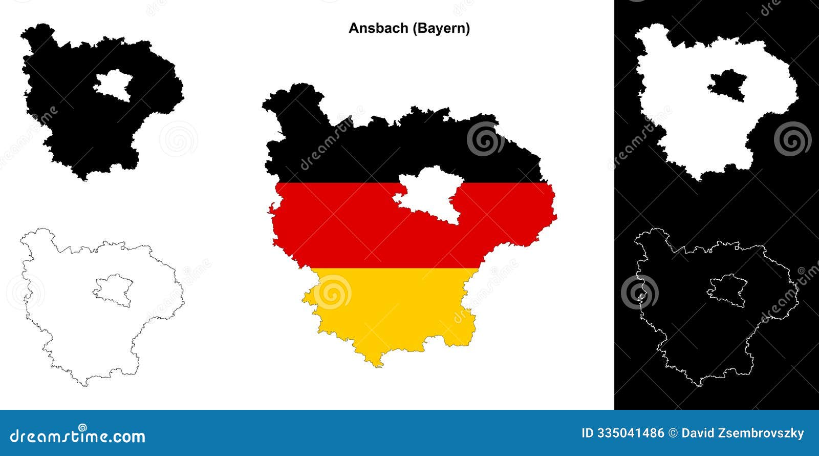 Ansbach outline map stock illustration. Illustration of territory ...