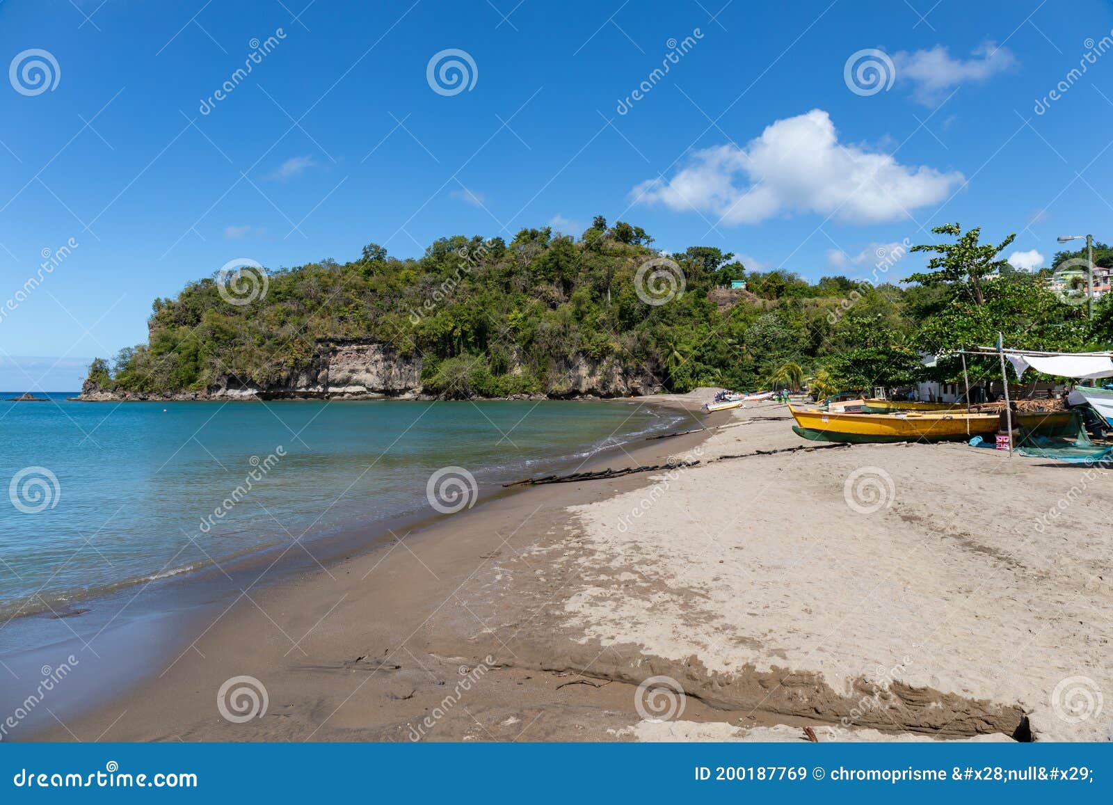 Anse La Raye beach stock image. Image of saint, cloud - 200187769