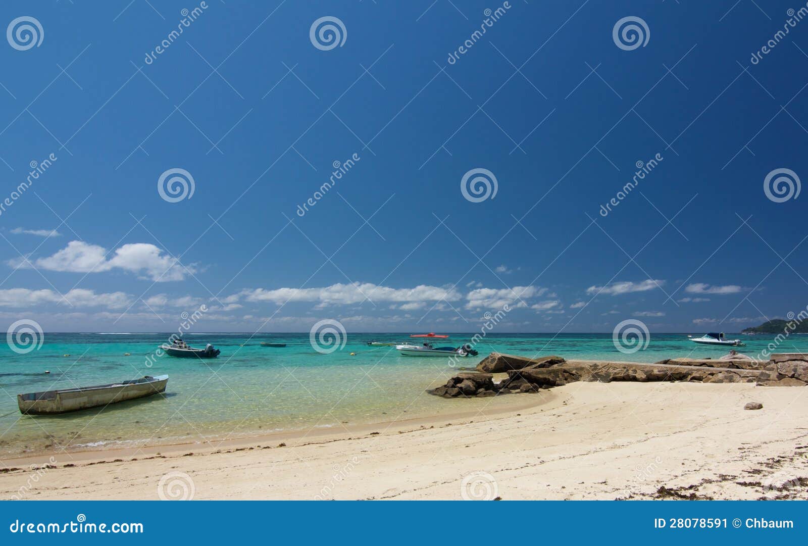Anse Royal Boats stock image. Image of mooring, island - 28078591