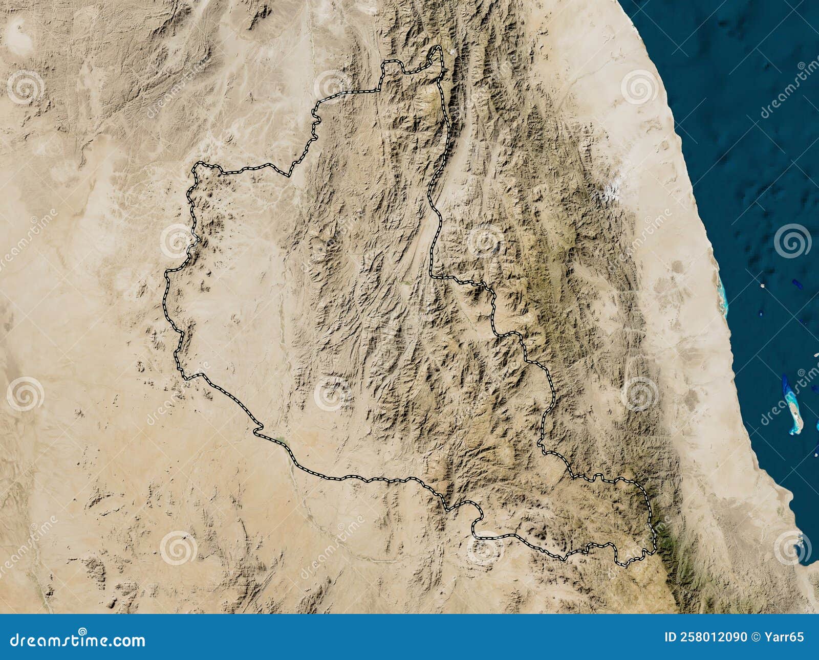 Anseba, Eritrea. Low-res Satellite. No Legend Stock Illustration ...