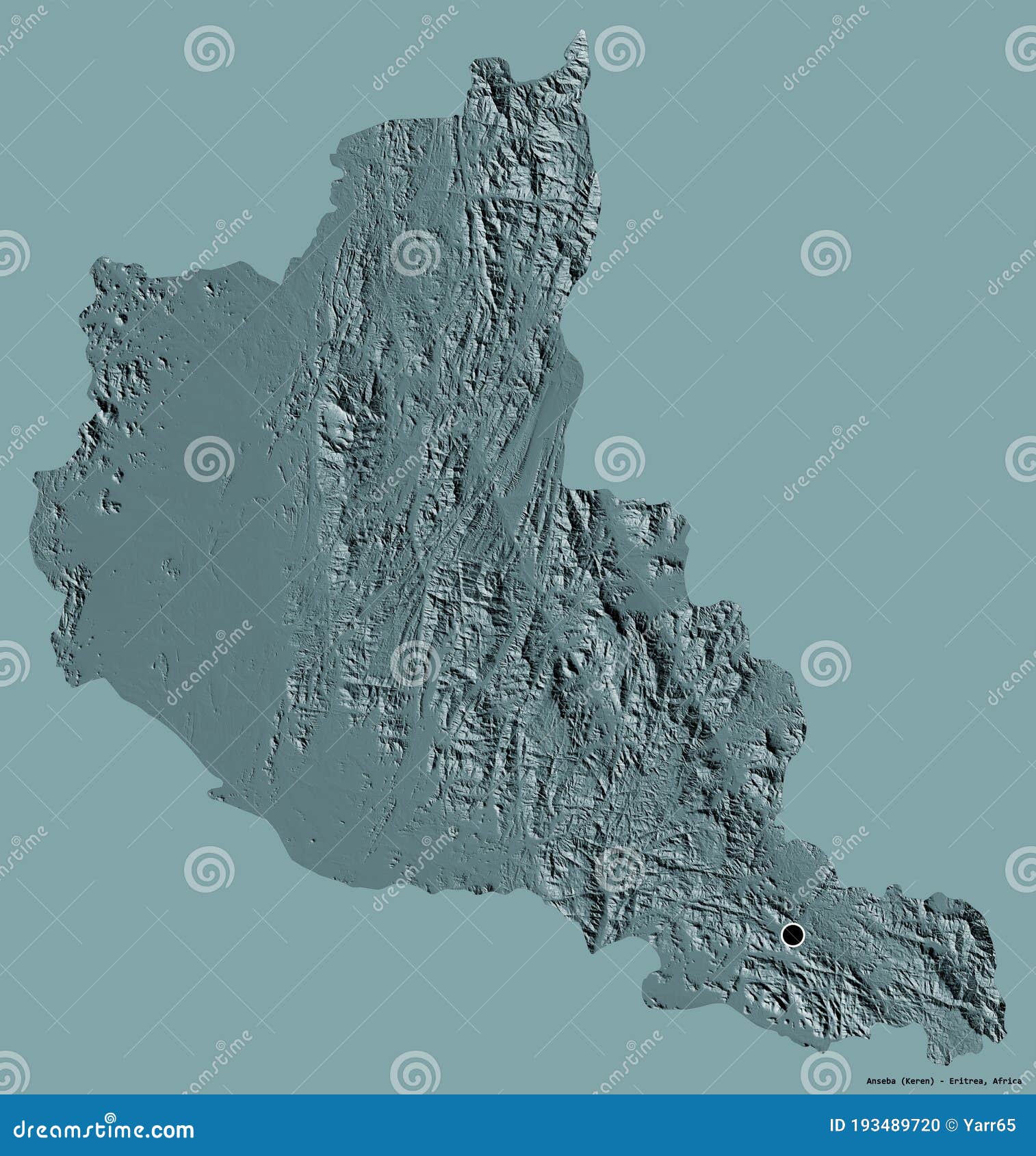 Anseba, Region of Eritrea, on Solid. Administrative Stock Illustration ...