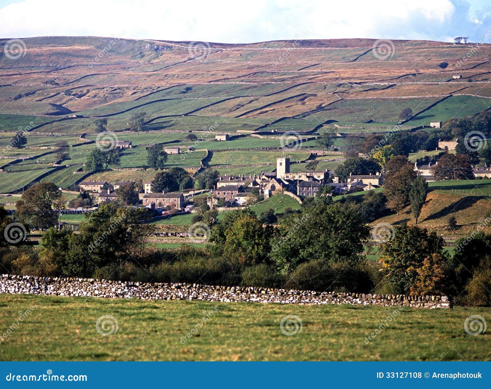 Ansicht Der Stadt, Askrigg, Wensleydale. Stockfoto - Bild von ...