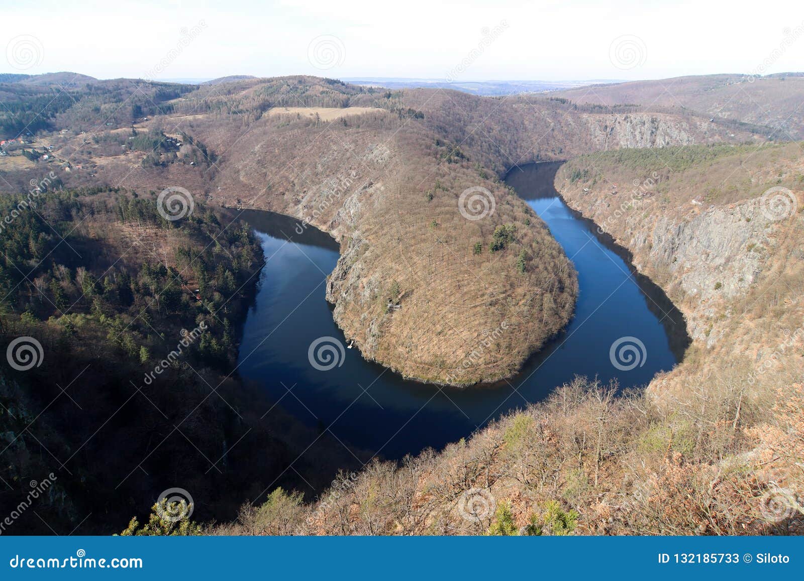 Ansicht Der Windungen Von Die Moldau-Fluss Stockbild - Bild von kurve ...